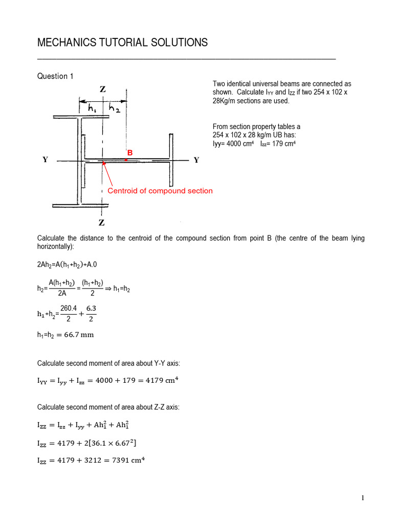 UoL-R2 Mechanics Tut Solutions | Download Free PDF | Bending | Stress (Mechanics)