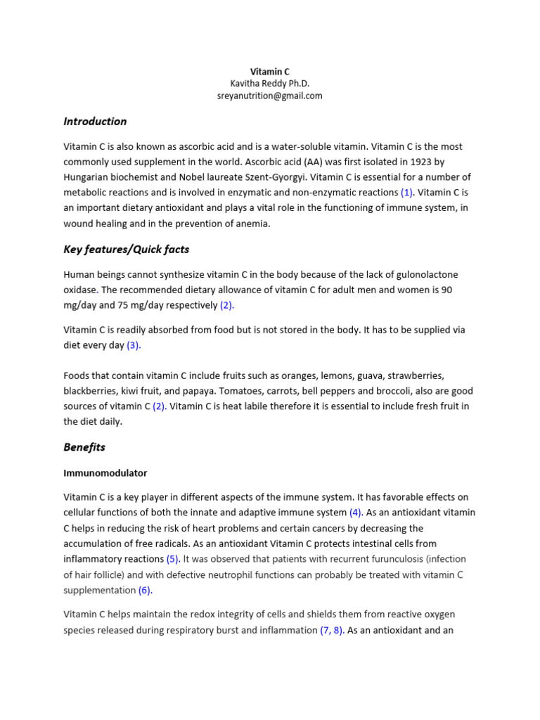 Vitamin C | PDF | Vitamin C | Vitamin