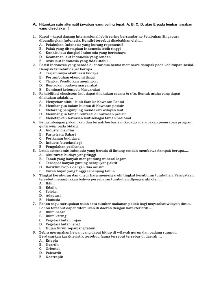Soal Psas Geo Xi | PDF