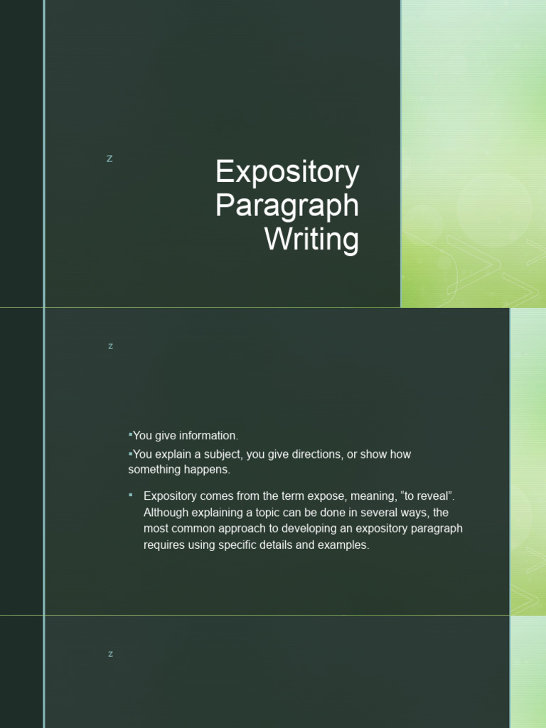 Expository Paragraph Writing | PDF | Paragraph | Sentence (Linguistics)