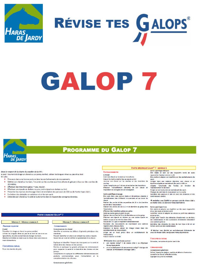 Theorie - Galop 7 Jardy | PDF