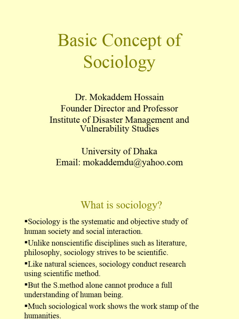 Basic Concepts of Sociology | PDF | Sociology | Science