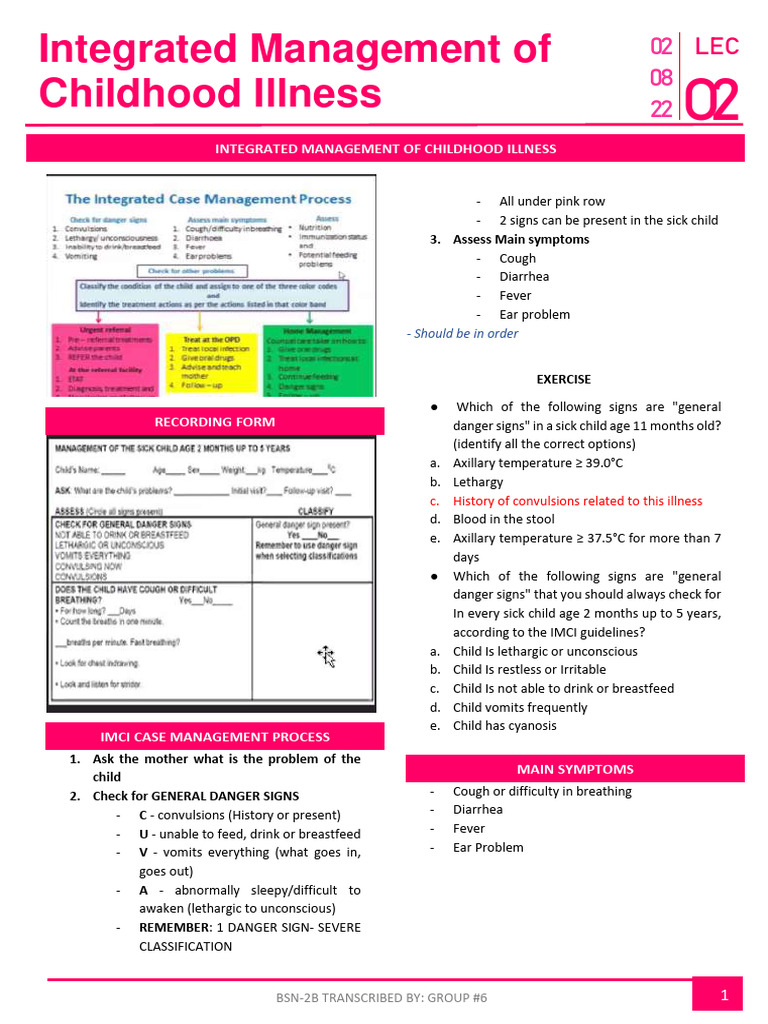 02 - IMCI Day 2 | PDF | Pneumonia | Diarrhea