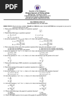 Reviewer Math 9 1st Quarter | PDF | Quadratic Equation | Equations