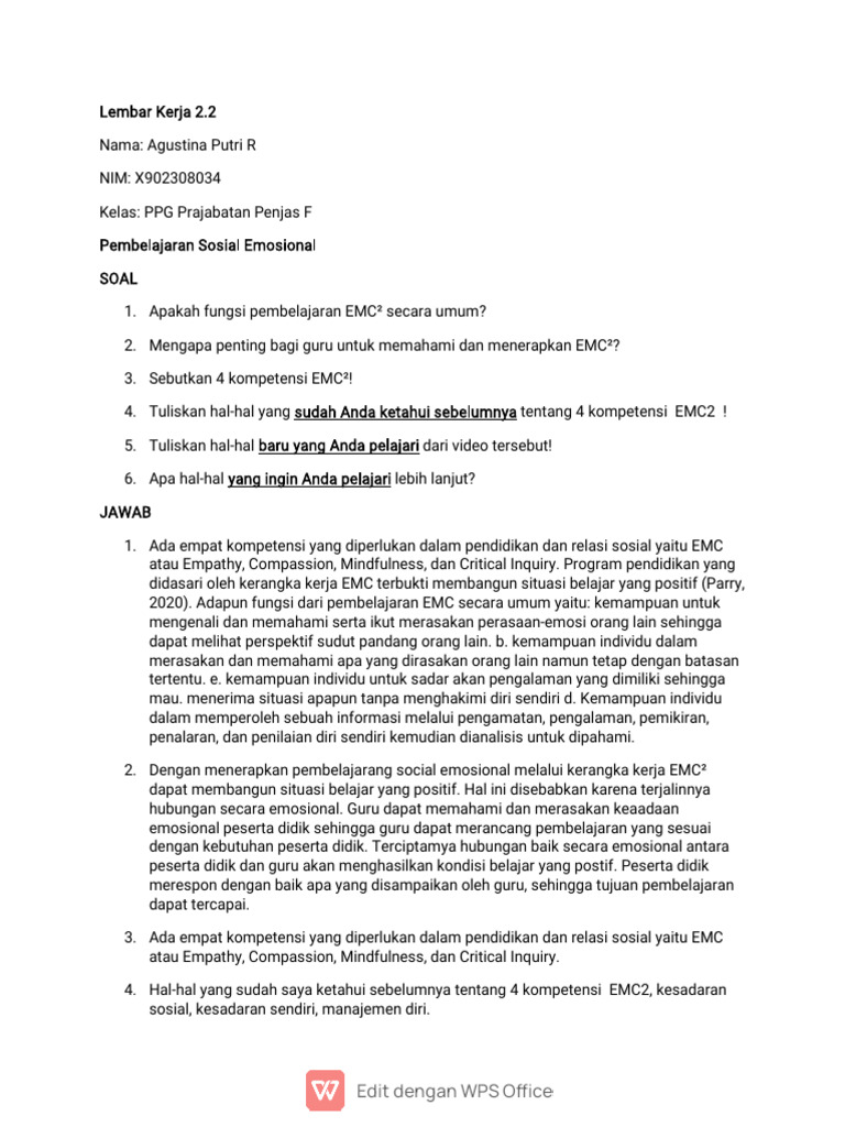 Lembar Kerja 2.2 - PSE | PDF