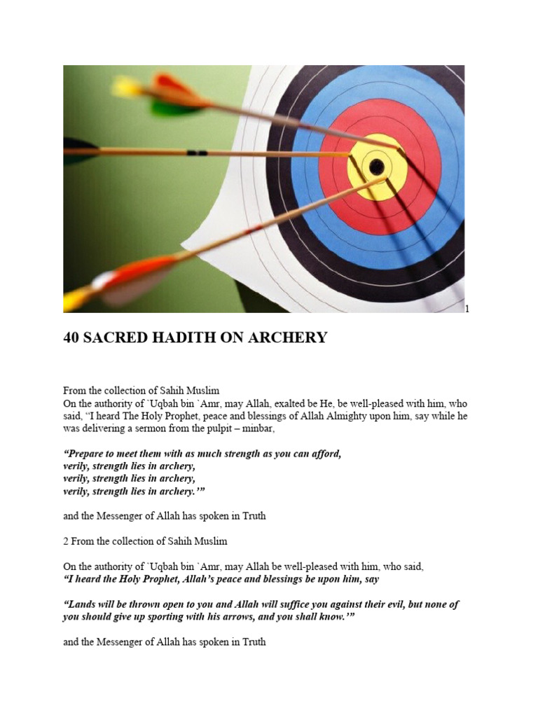Archery: 40 Hadith Insights in Islam | PDF | Muhammad | God In Islam