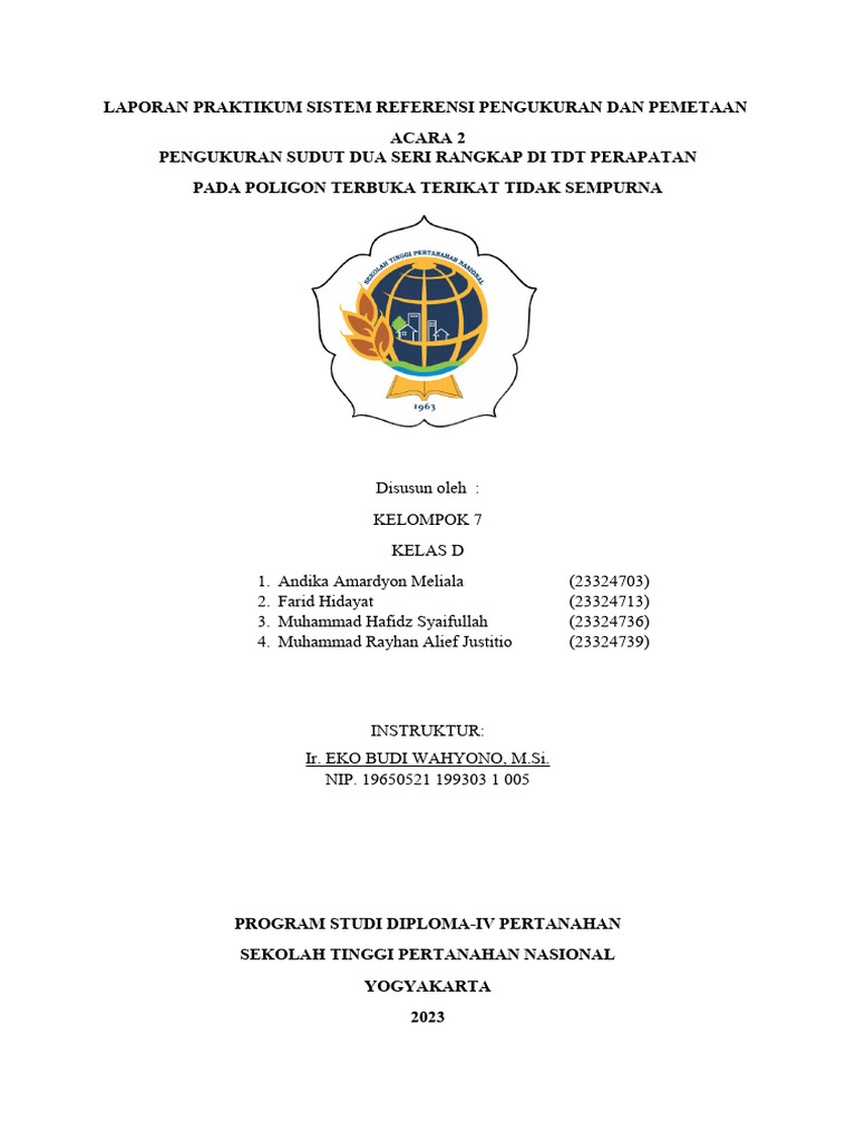 Laporan Praktikum 2 Sistem Referensi Pengukuran Dan Pemetaan | PDF Laporan Praktikum 2 Sistem Referensi Pengukuran Dan Pemetaan | PDF