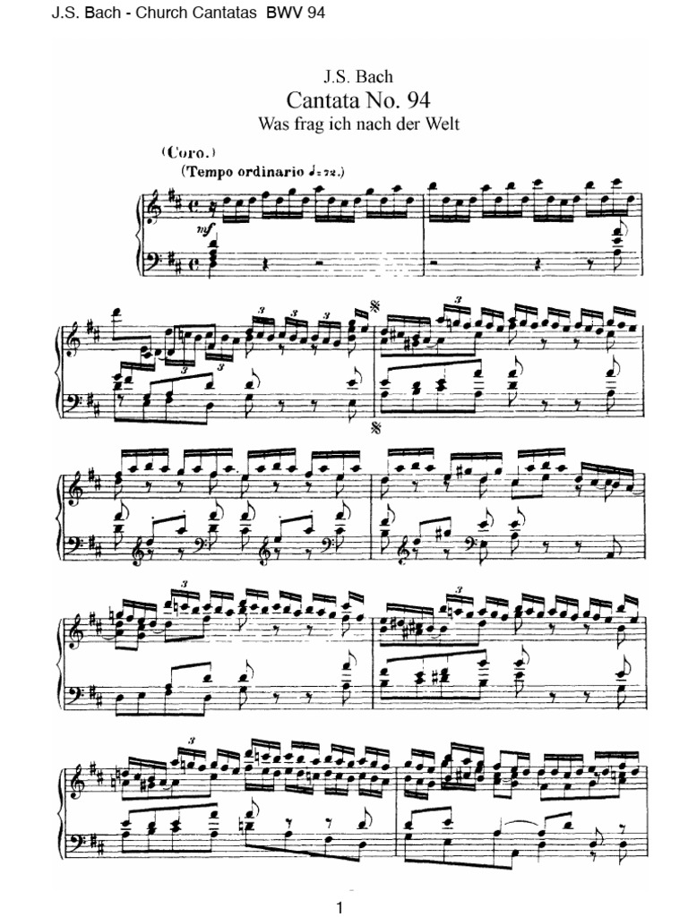 Bach's Cantata BWV 94 Analysis | PDF