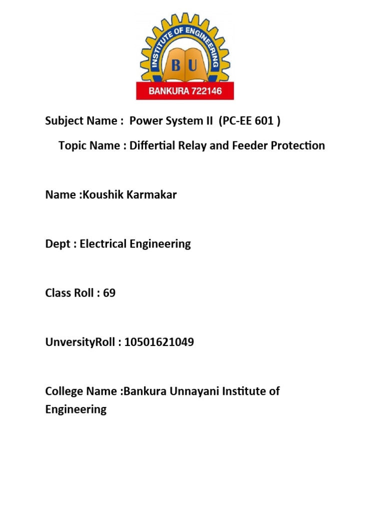 Power System II (PC-EE 601) | PDF | Computers