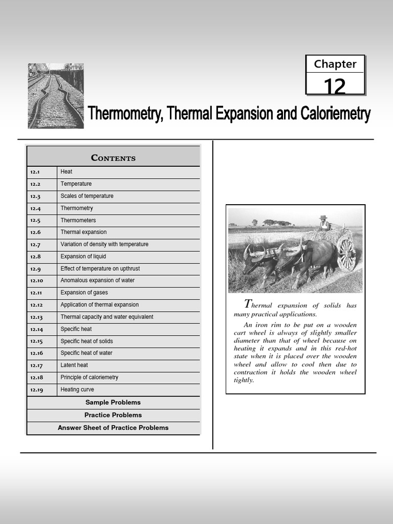 Thermal Expansion, Thermometry and Calorimetry - Theory | PDF | Thermal Expansion | Temperature