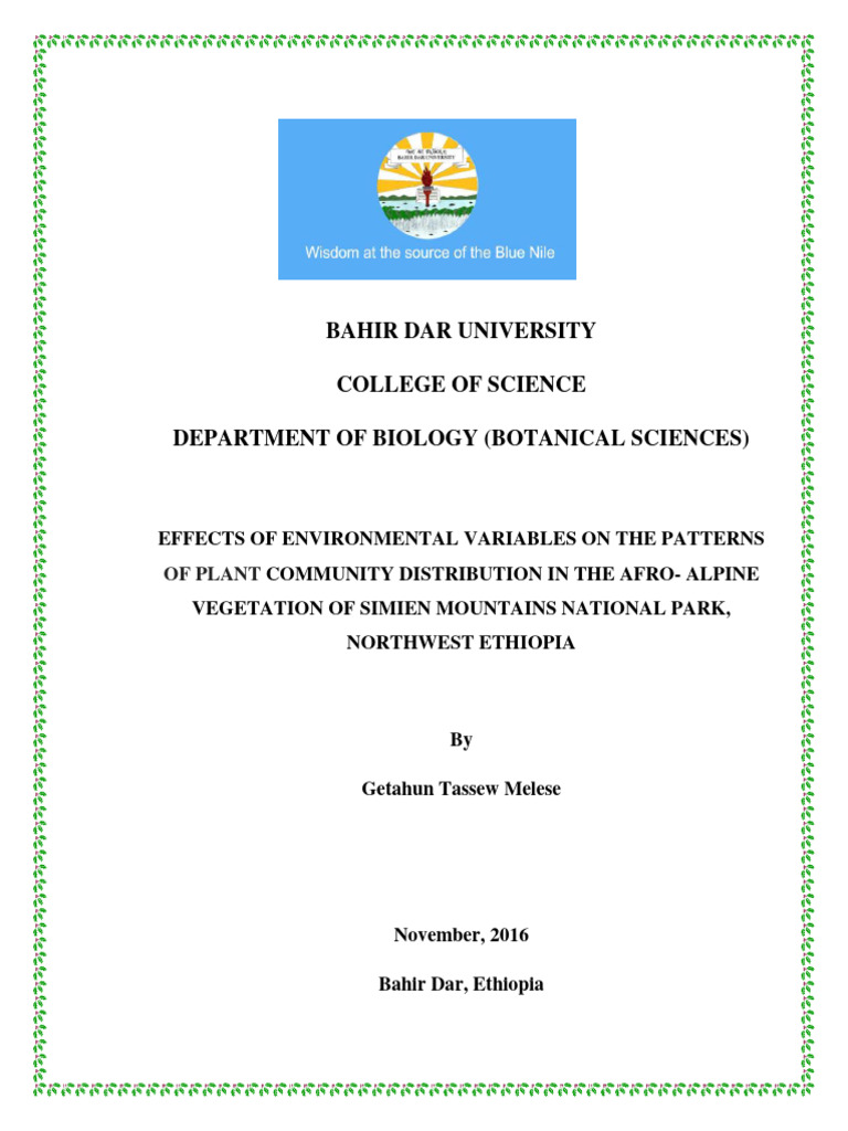 Department of Biology Botanical Sciences | PDF