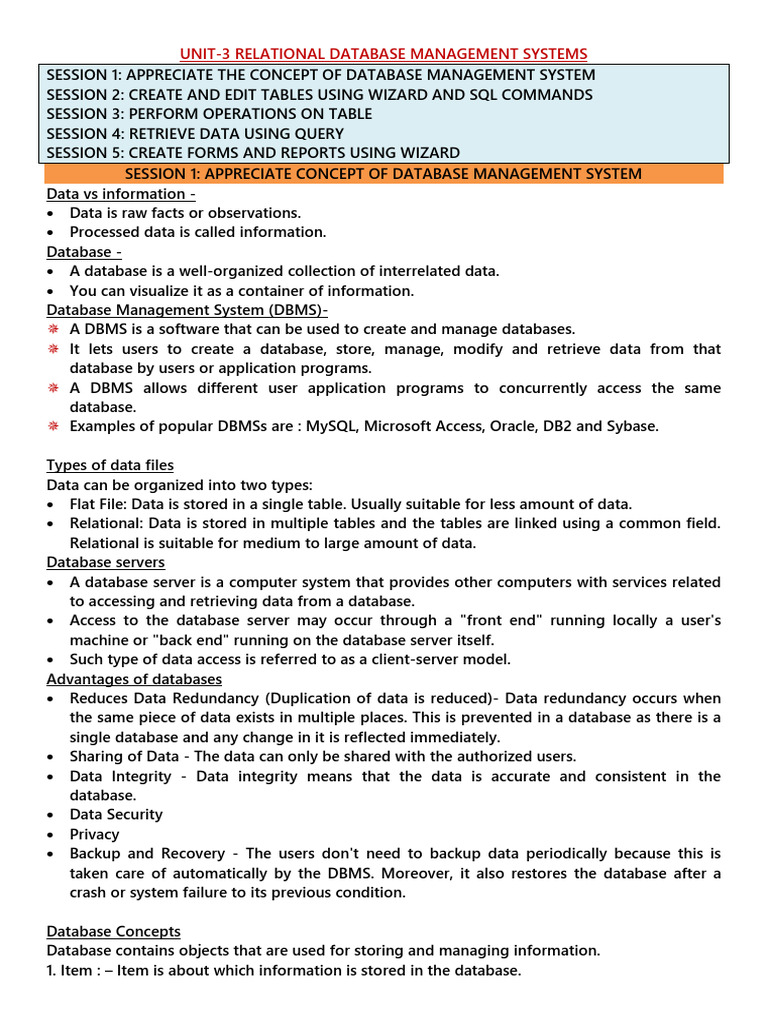 Ln. 3 - Relational Database Management System | PDF | Relational Database | Databases