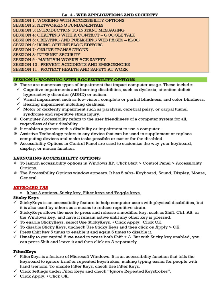 Ln. 4 - Web Applications and Security | PDF | Internet Access | Instant Messaging