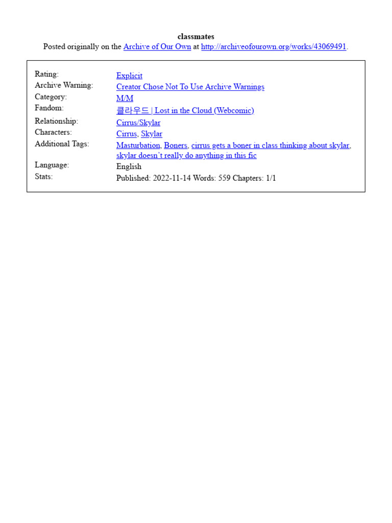 Cirrus's Classroom Fantasies | PDF