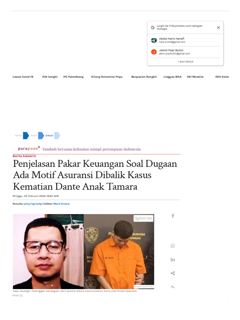 Penjelasan Pakar Keuangan Soal Dugaan Ada Motif Asuransi Dibalik Kasus Kematian Dante Anak ...