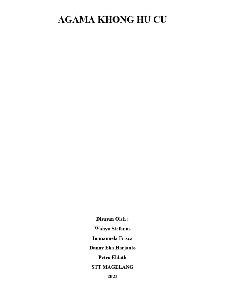 Teologi Agama Khong Hu Cu-1 | PDF | Sejarah