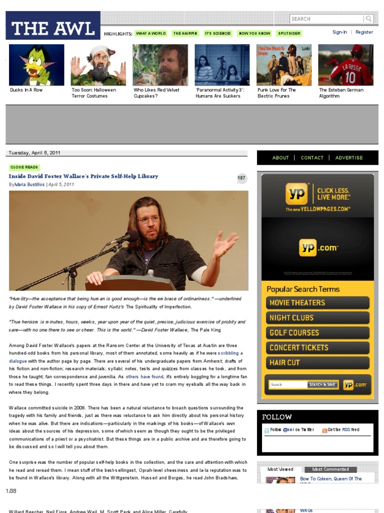 David Foster Wallace's Self-Help Library | PDF | Drug Rehabilitation ...
