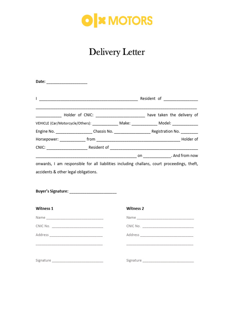Delivery Letter PDF 4 | PDF