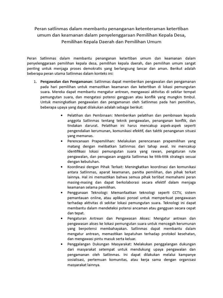 2 Peran Satlinmas Dalam Membantu Penanganan Ketenteraman Ketertiban ...