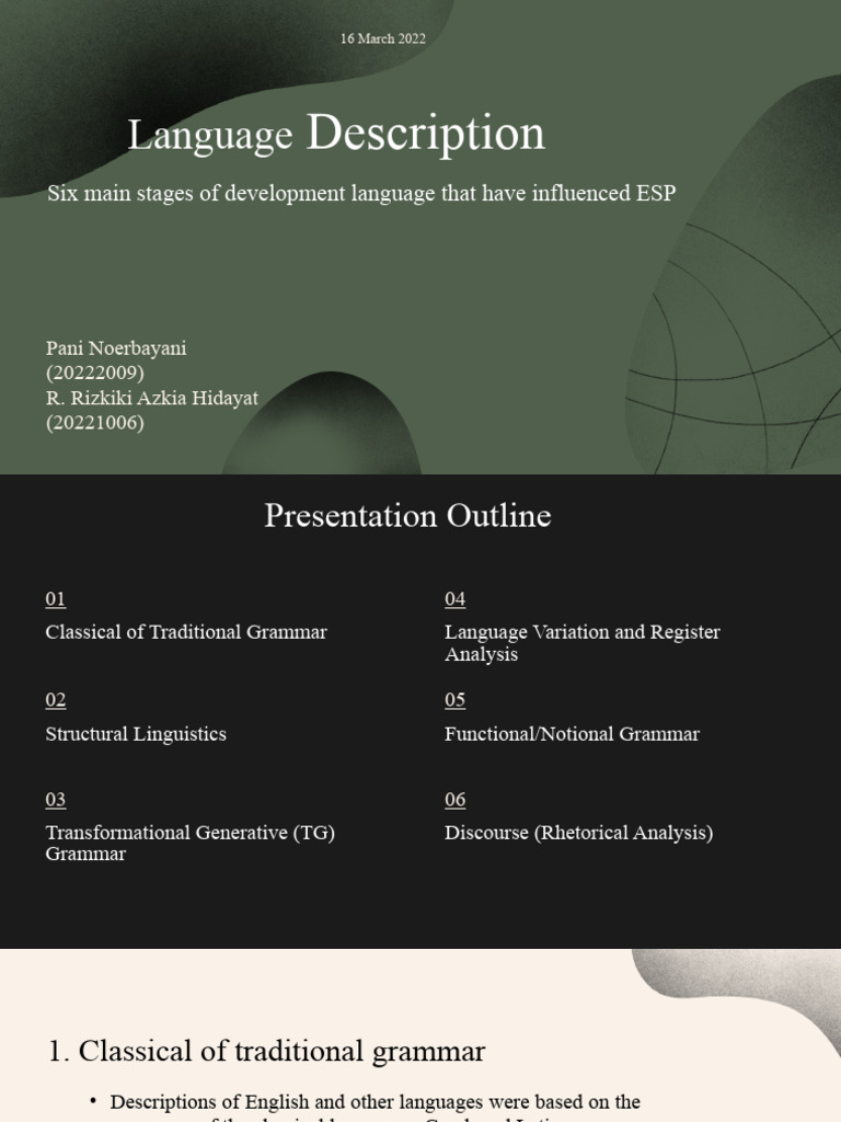 4) Language Description | PDF | Human Communication | Linguistics