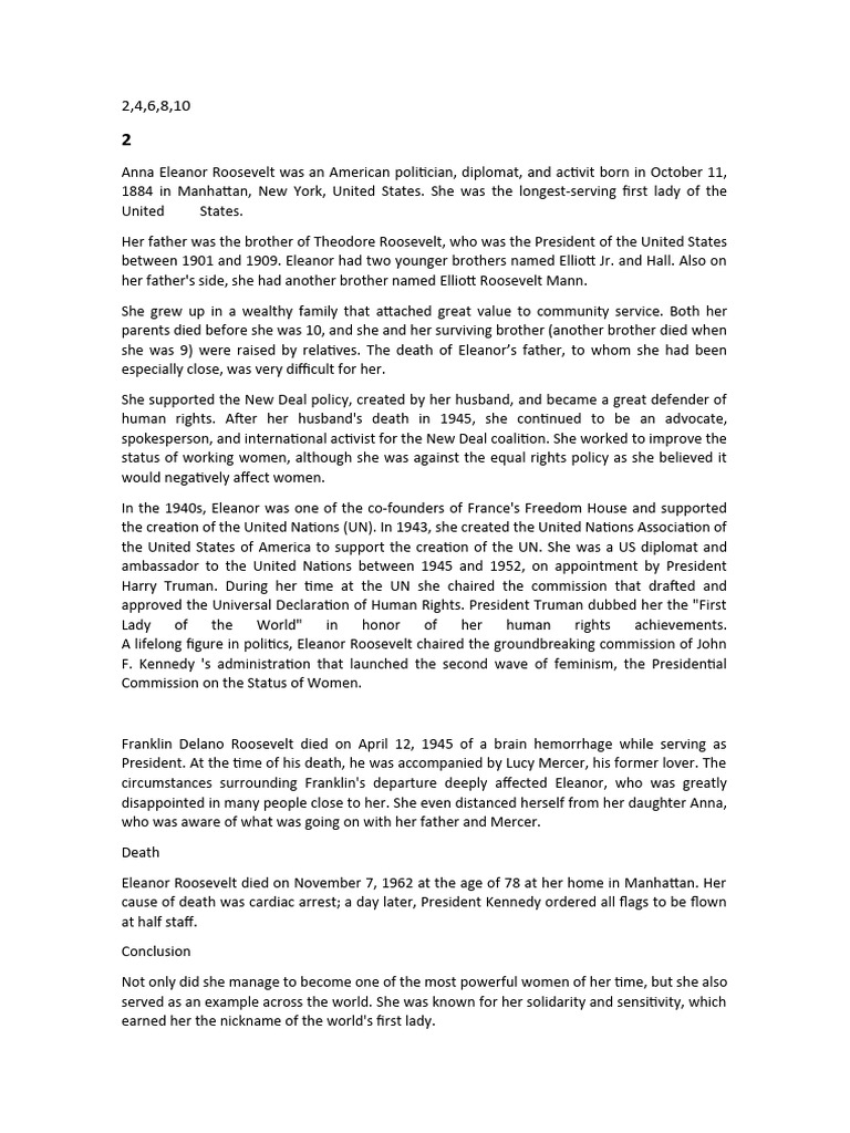 Anna Eleanor Roosevelt | PDF | Eleanor Roosevelt | United Nations