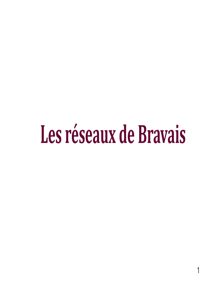 Les 14 réseaux de Bravais expliqués | PDF | Matériaux | Géométrie