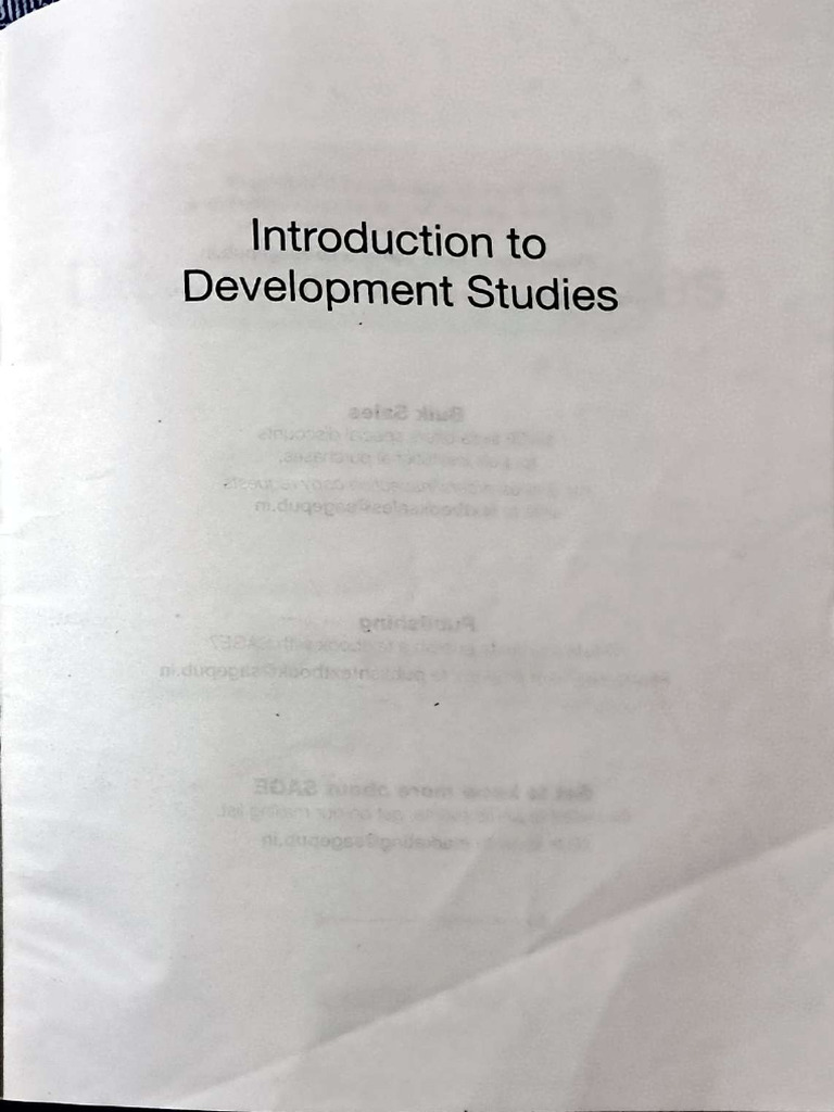 Introduction To Development Studies - BK Pattanaik | PDF