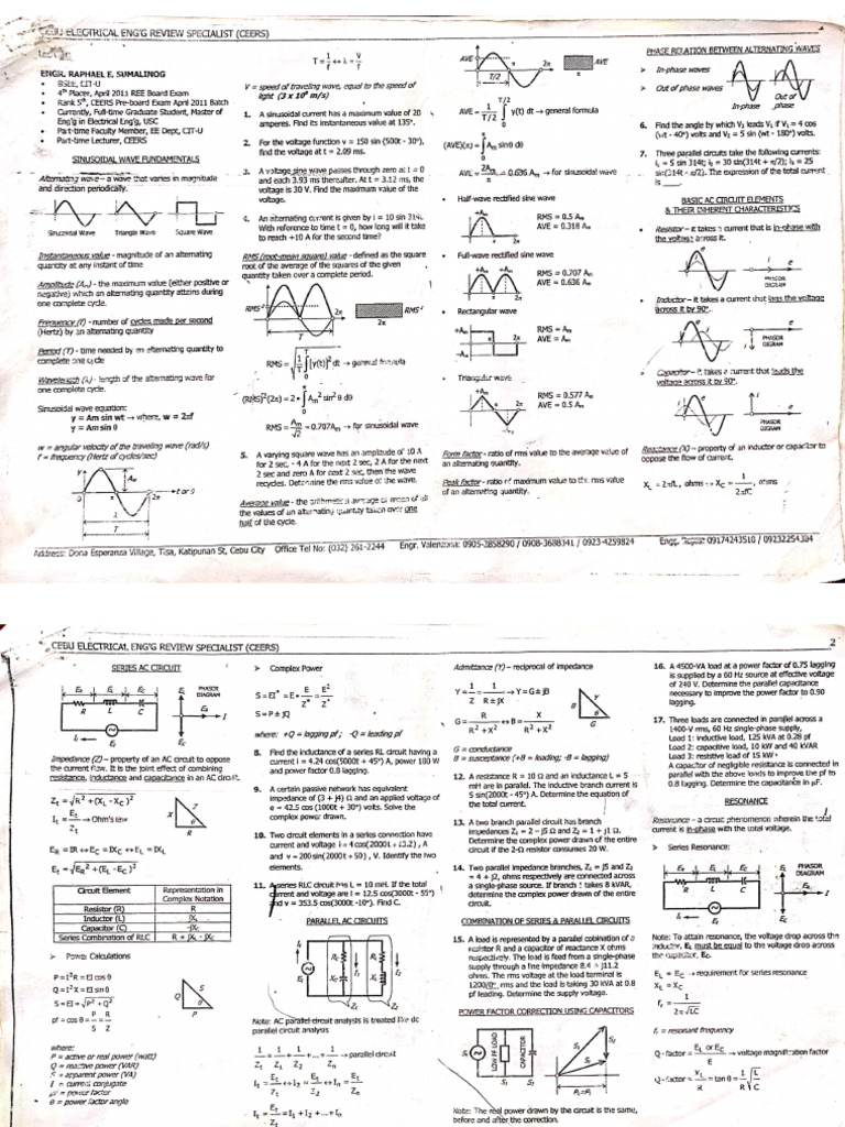 AC Circuits REview | PDF