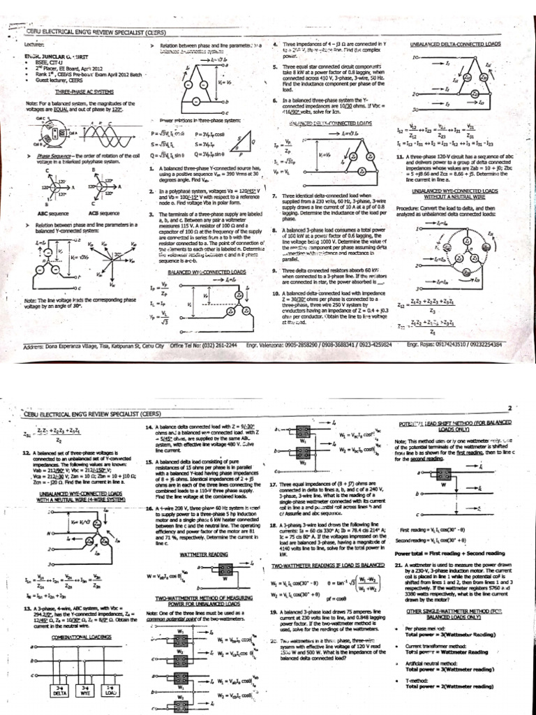 AC Circuits REview 2 | PDF