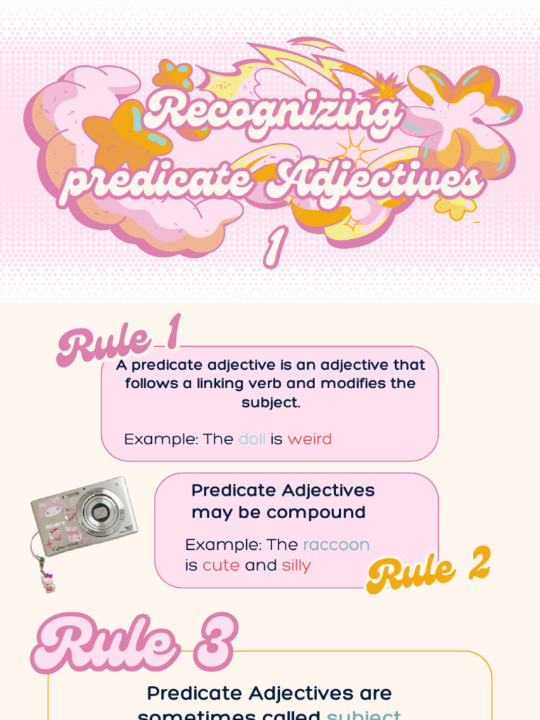 Predicate Adjectives Guide | PDF | Language Arts & Discipline