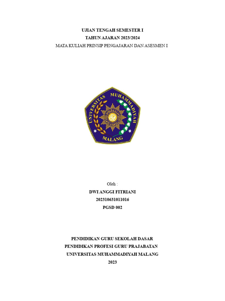 UTS PPA-Dwi Anggi Fitriani-PGSD 02 | PDF