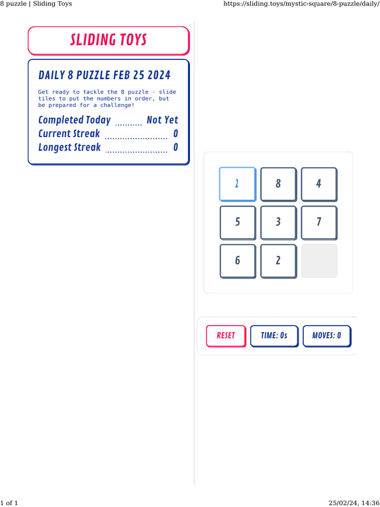 8 Puzzle Sliding Toys | PDF