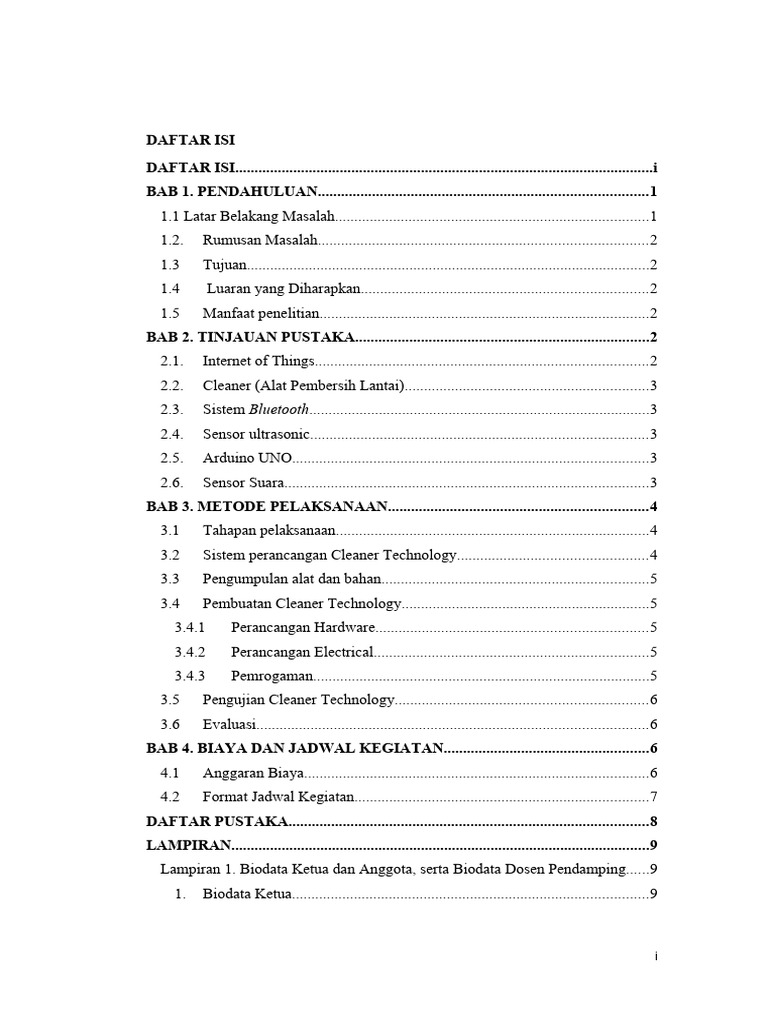 Contoh Daftar Isi | PDF