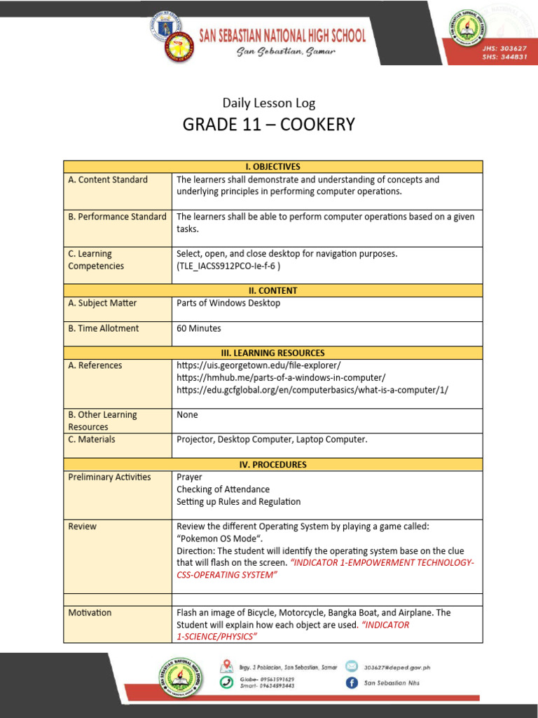 G11 - Cookery-W2 | PDF | Art | Computers