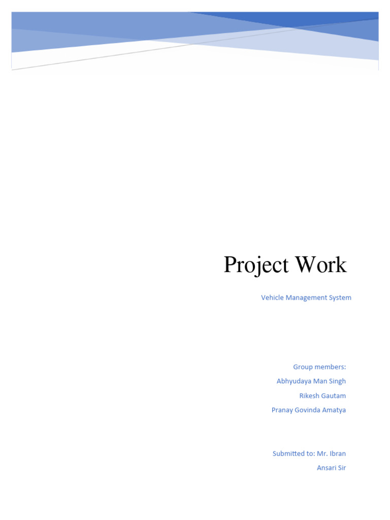 Project Work | PDF | Computer Program | Programming Project Work | PDF | Computer Program | Programming