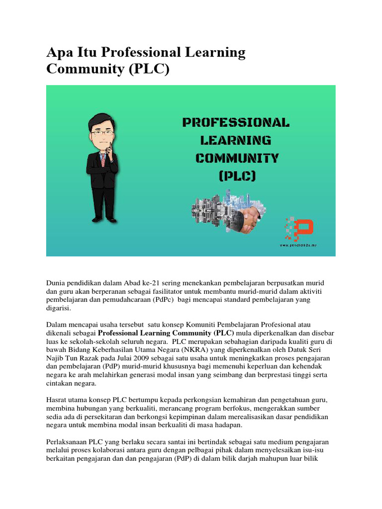 Apa Itu Professional Learning Community | PDF