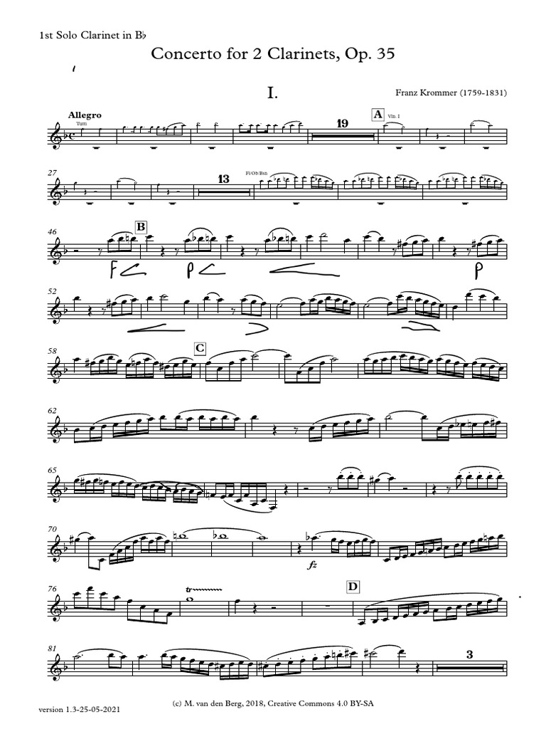 Krommer Duet For Clarinets | PDF | Musical Compositions | Compositions