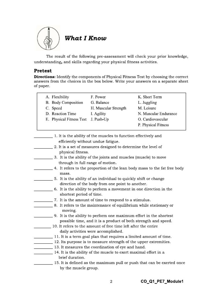 Pe7 q1 Mod1 Physical-Fitness-Test v2 PDF | PDF