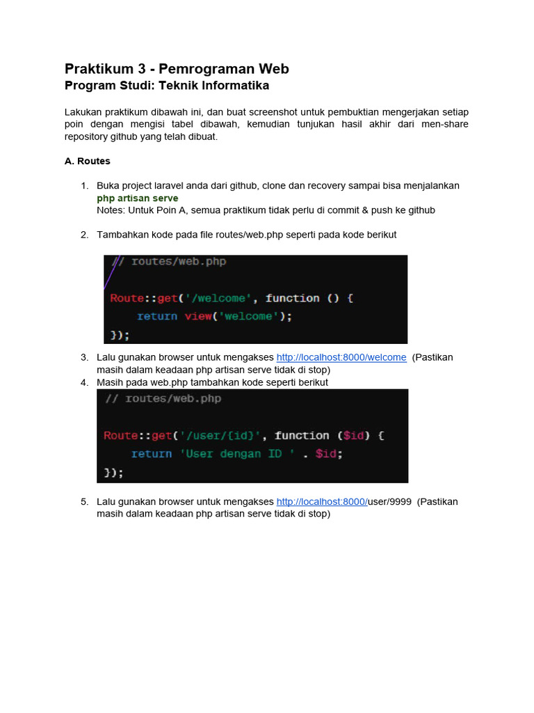 Praktikum 3 Pemrograman WB | PDF