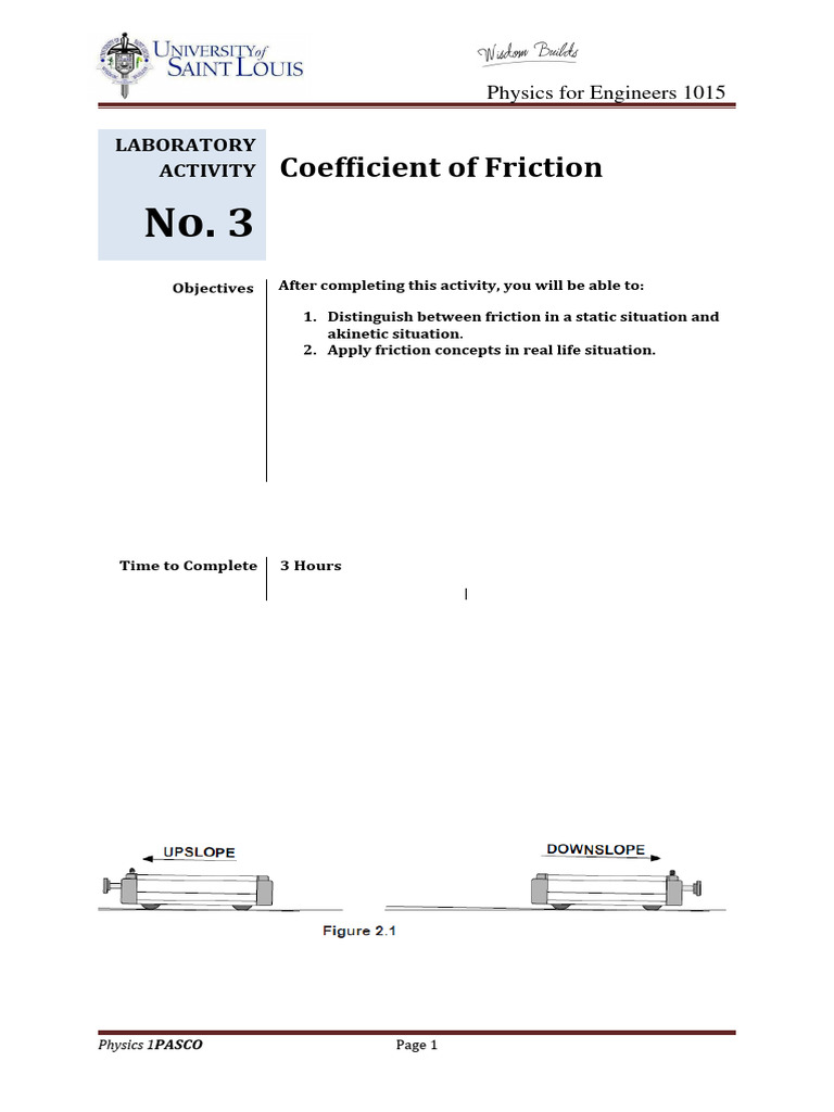 Physics Lab: Coefficient of Friction | PDF | Friction