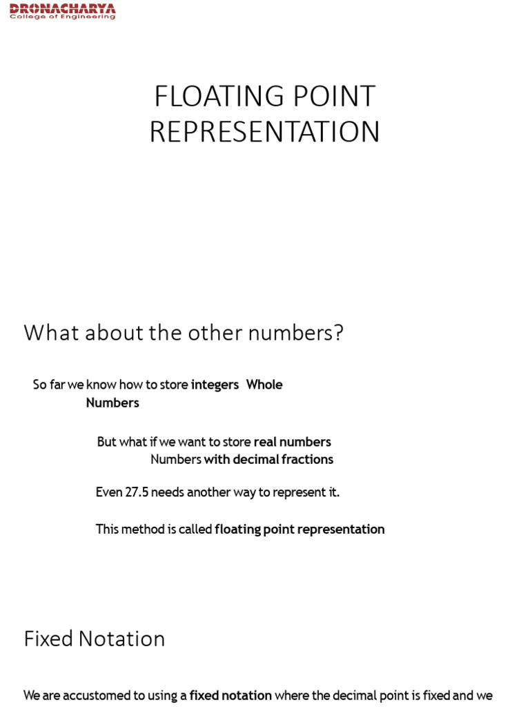 Lec 3 Cao Floating Point Representation | PDF | Decimal | Numbers