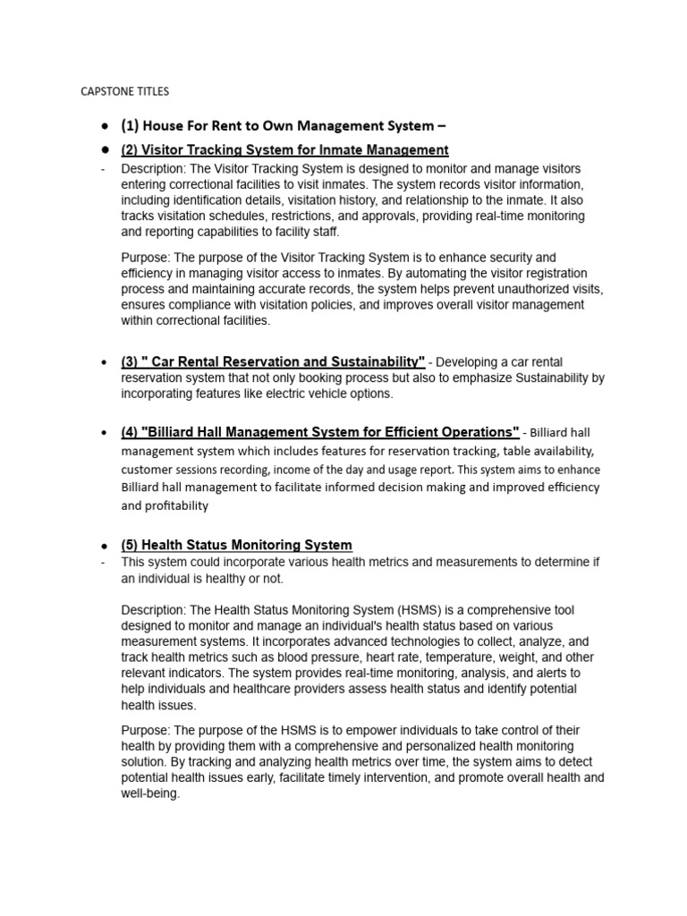 CAPSTONE 1 (5) Propose Titles | PDF | Performance Indicator