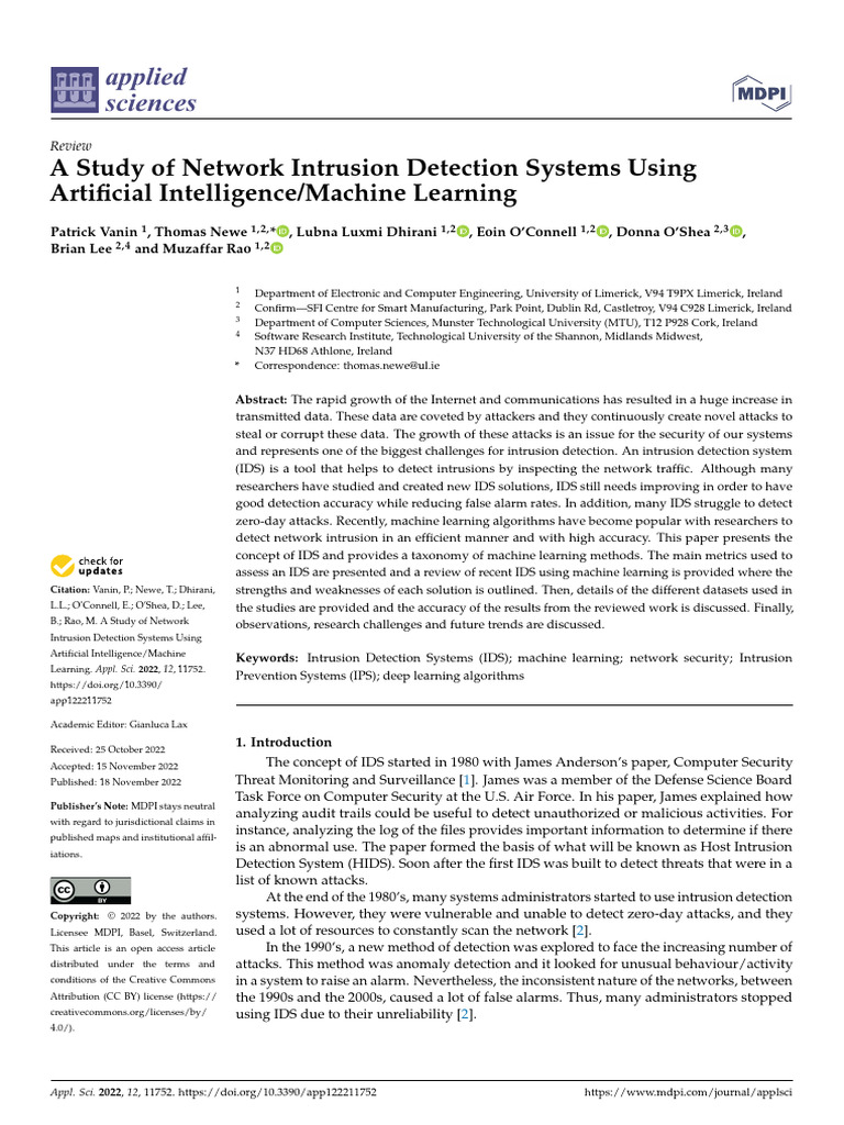 A Study of Network Intrusion Detection S | PDF | Machine Learning | Cluster Analysis