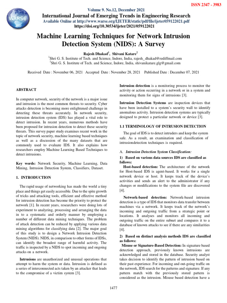 Machine Learning for Network Intrusion Detection | PDF | Machine ...