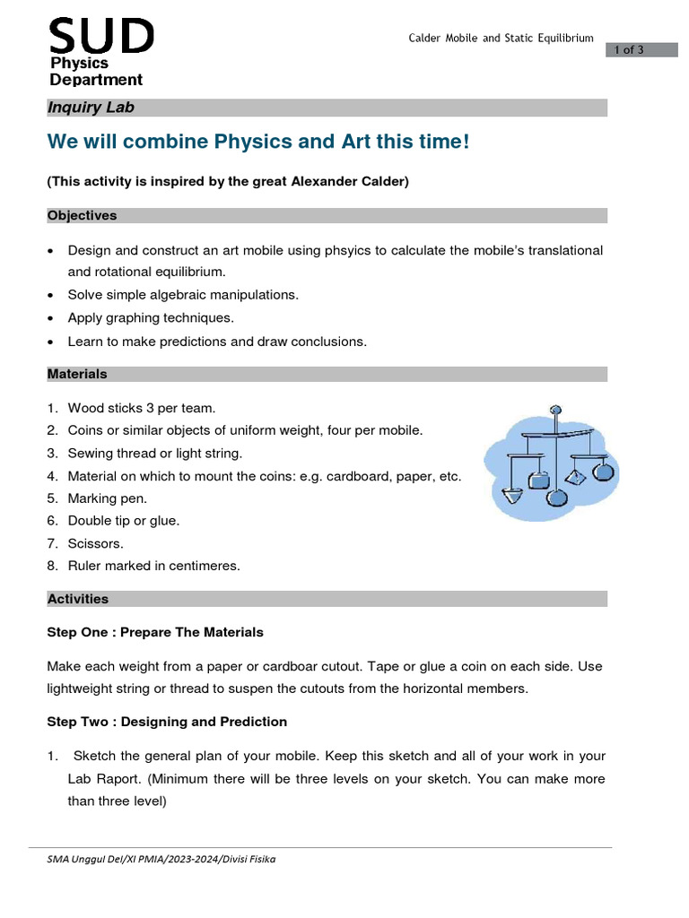 Inquiry Lab Static Equilibrium-2023-2024 | PDF | Teaching Methods ...