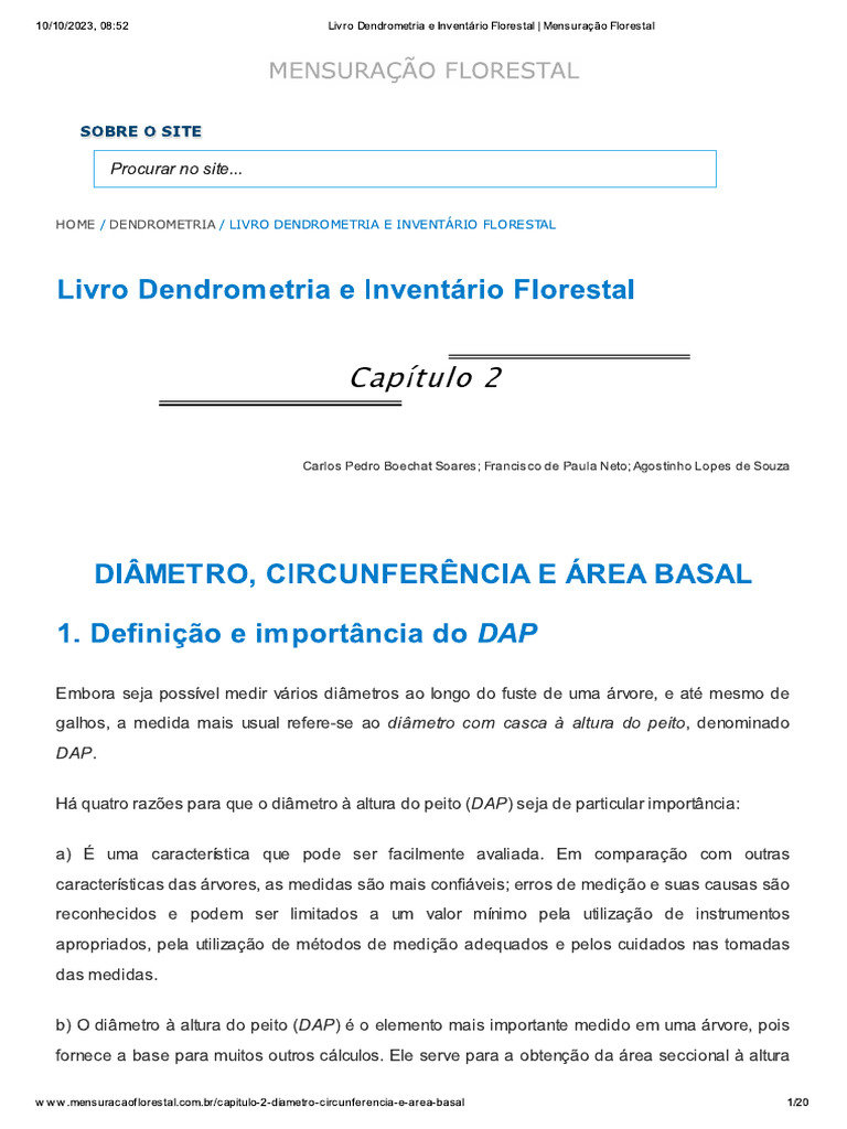 Livro Dendrometria e Inventário Florestal Mensuração Florestal | PDF