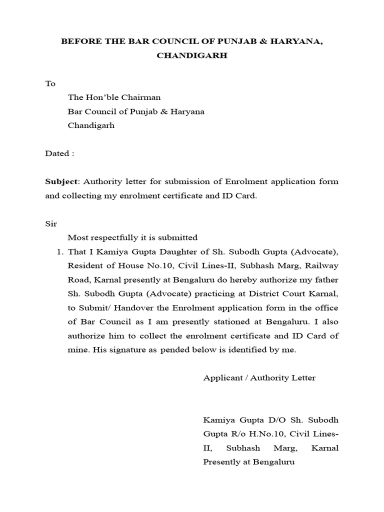 Authority Letter | PDF