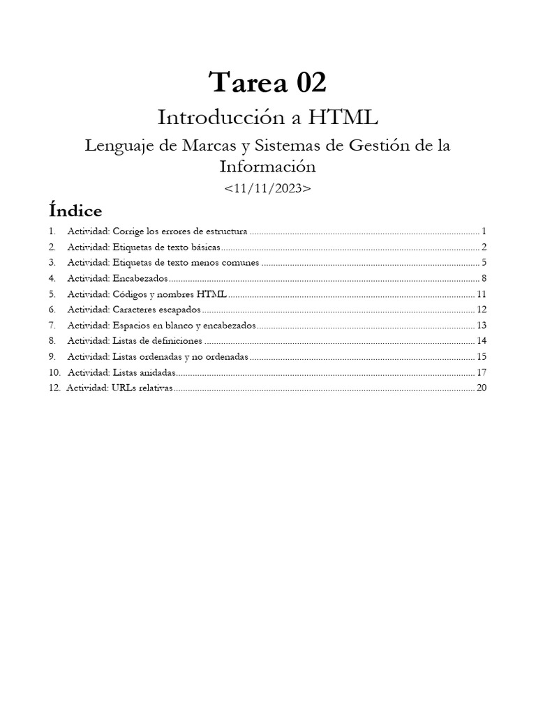 Tarea 02 Introducción A HTML LMSGI | PDF | Red mundial | Internet y web