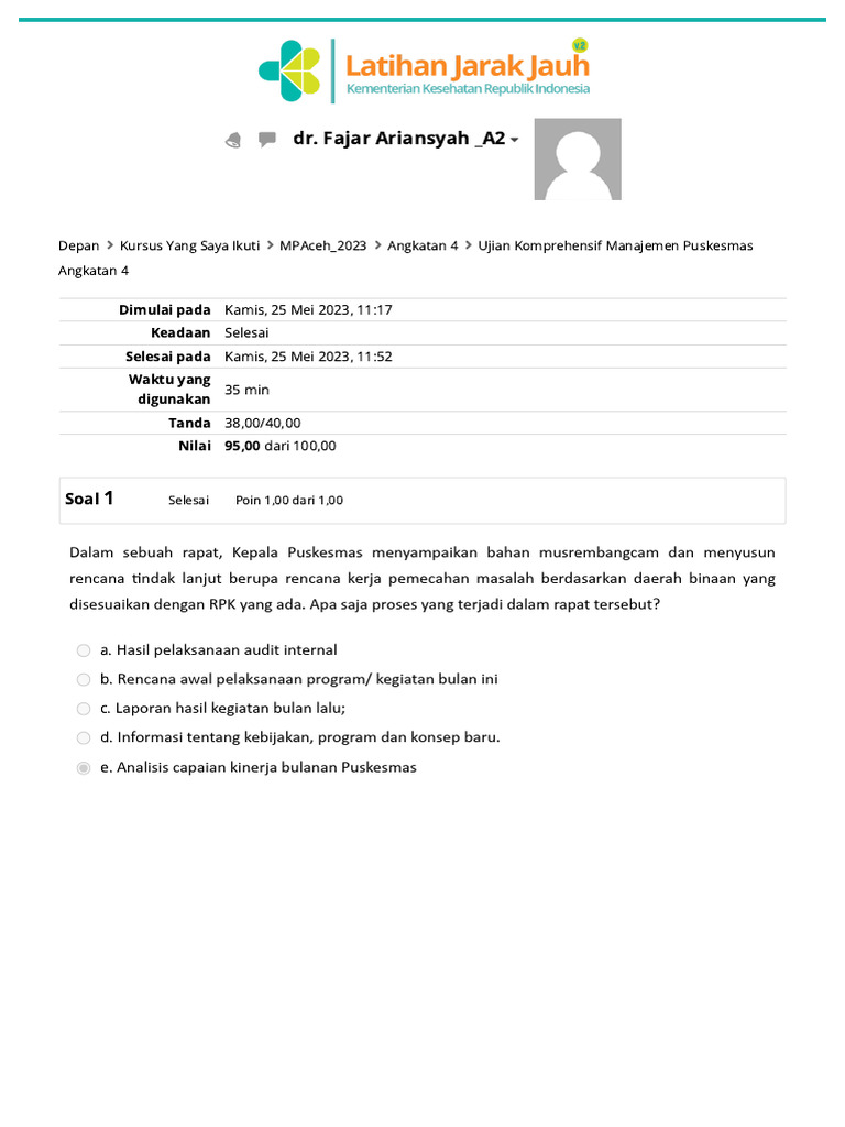 Ujian Kompre MP FAJAR 2023 | PDF