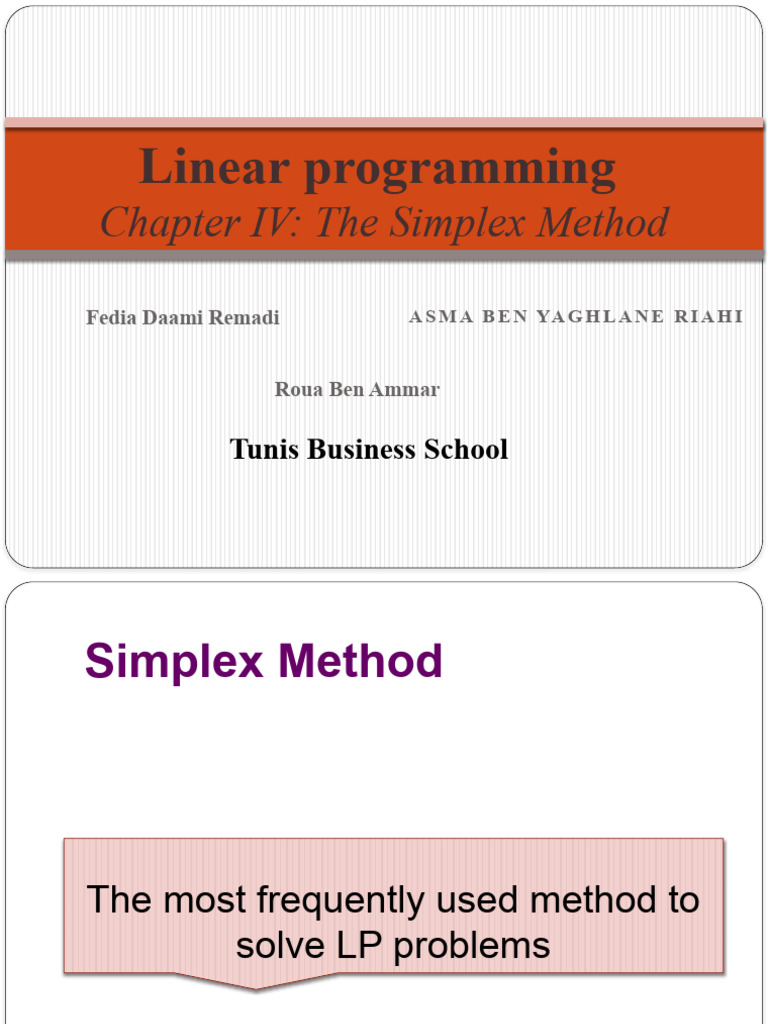 Chapter-3 (Simplex) | PDF | Mathematical Optimization | Computer Programming